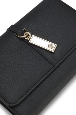 BOSS Leather Wallet With Double-b Monogram Plaque