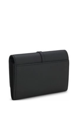 BOSS Leather Wallet With Double-b Monogram Plaque