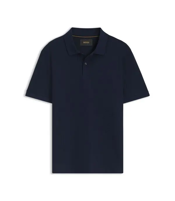 BOSS Knit Polo Shirt In Two-tone Cotton