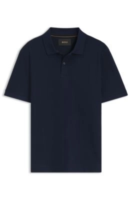 BOSS Knit Polo Shirt In Two-tone Cotton