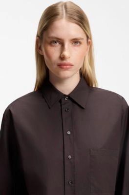 BOSS Cotton Oversized Fit Blouse