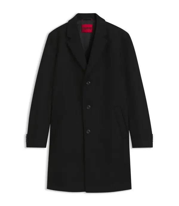 Hugo Regular-fit Coat In A Virgin-wool Blend