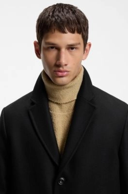 Hugo Regular-fit Coat In A Virgin-wool Blend