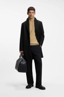 Hugo Regular-fit Coat In A Virgin-wool Blend