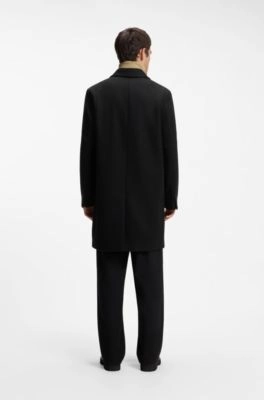 Hugo Regular-fit Coat In A Virgin-wool Blend