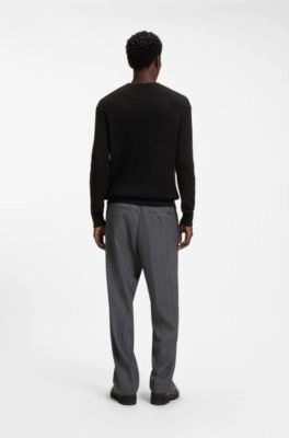 Hugo Textured Cotton Sweater With Tonal Logo