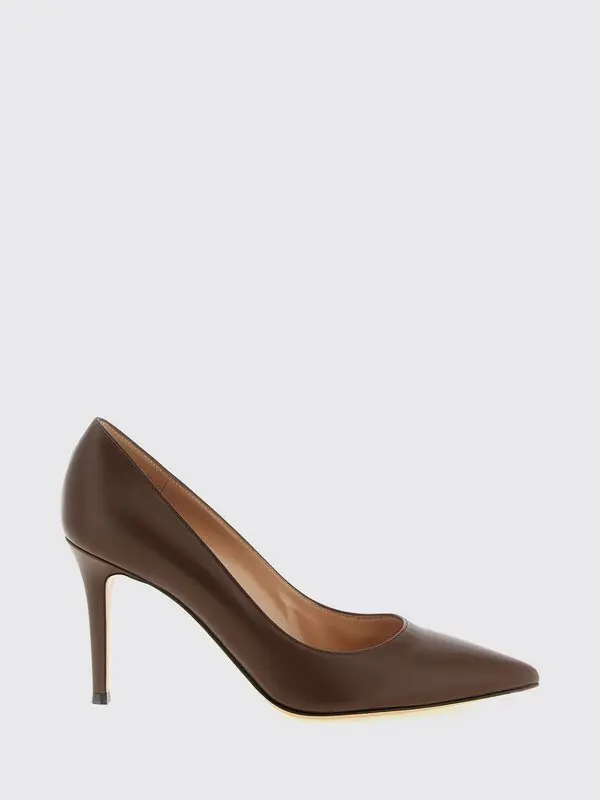 GIANVITO ROSSI Smooth Leather Pumps With Stiletto Heel And Almond Toe - Brown