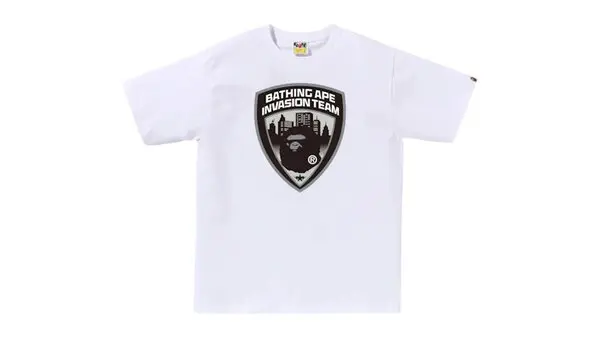 A BATHING APE Security Emblem Tee Shirt - White