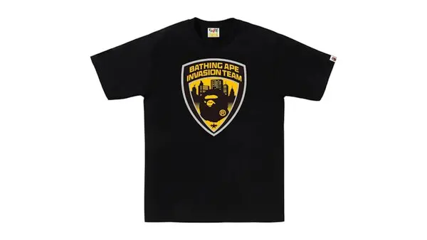 A BATHING APE Security Emblem Tee Shirt - Black