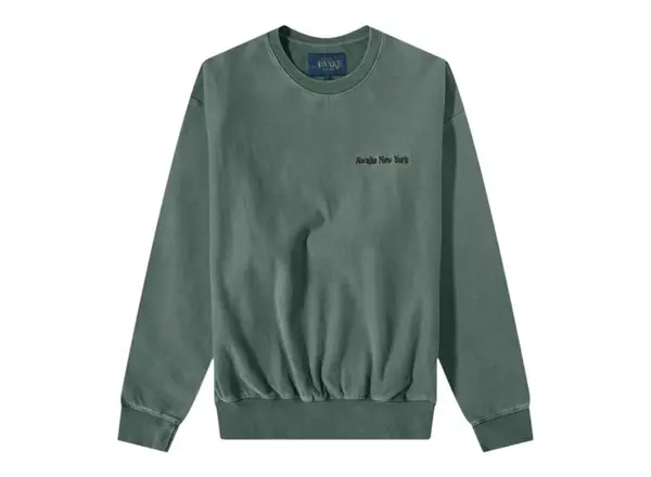 AWAKE Pigment Dyed Embroidered Crewneck Sweatshirt
