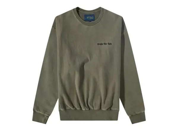 AWAKE Pigment Dyed Embroidered Crewneck Sweatshirt