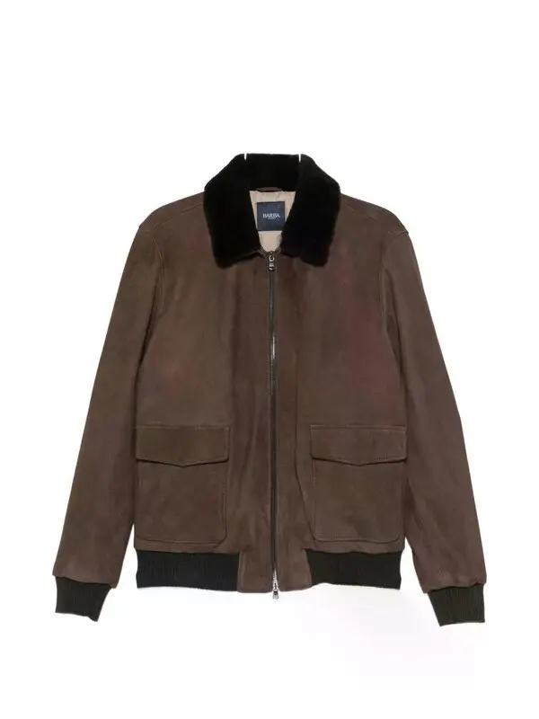 BARBA NAPOLI Boston Shearling-collar Suede Jacket
