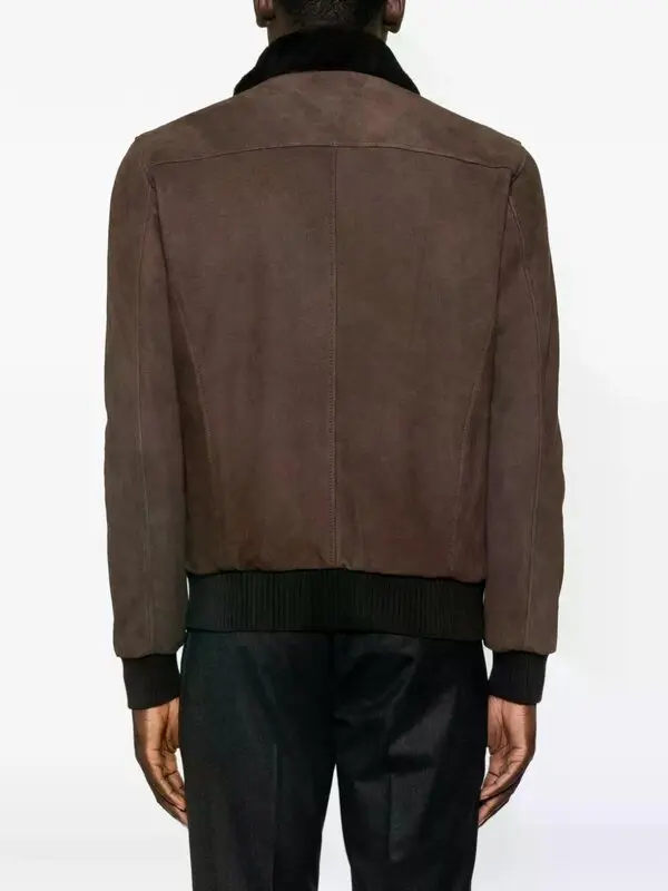 BARBA NAPOLI Boston Shearling-collar Suede Jacket