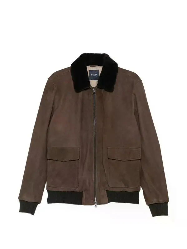 BARBA NAPOLI Boston Shearling-collar Suede Jacket