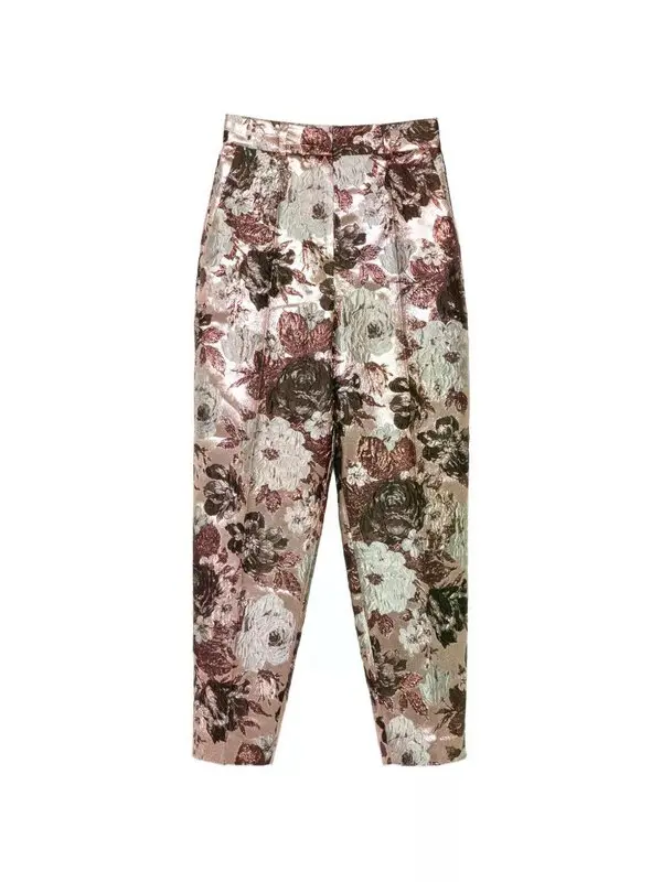 Elie Saab Floral-brocade Trousers - Neutrals