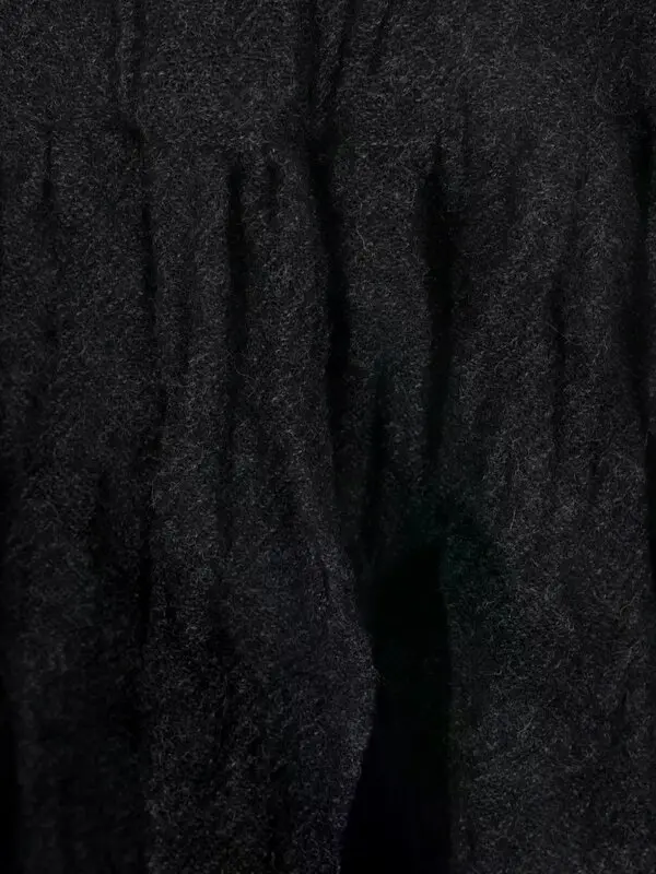 DANIELA GREGIS Crinkled Wool Midi Skirt