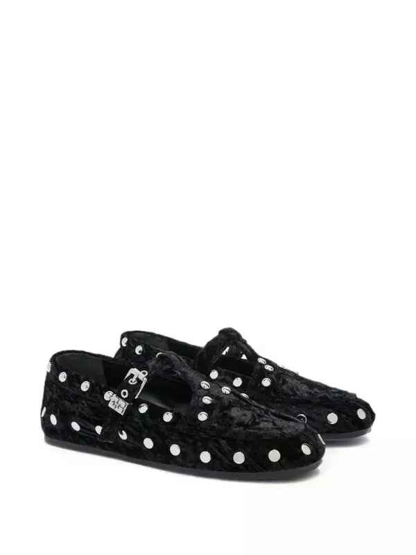 GANNI Velvet Mary Jenny Moccasins - Black