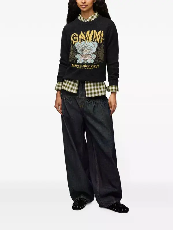GANNI Jumper With Forest Teddy