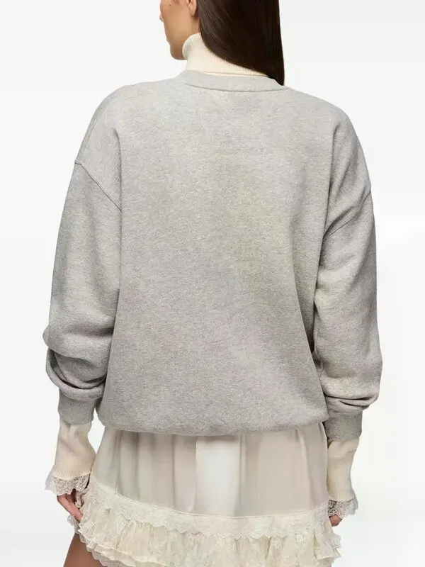 GANNI Crewneck Sweatshirt With Forest Teddy - Grey