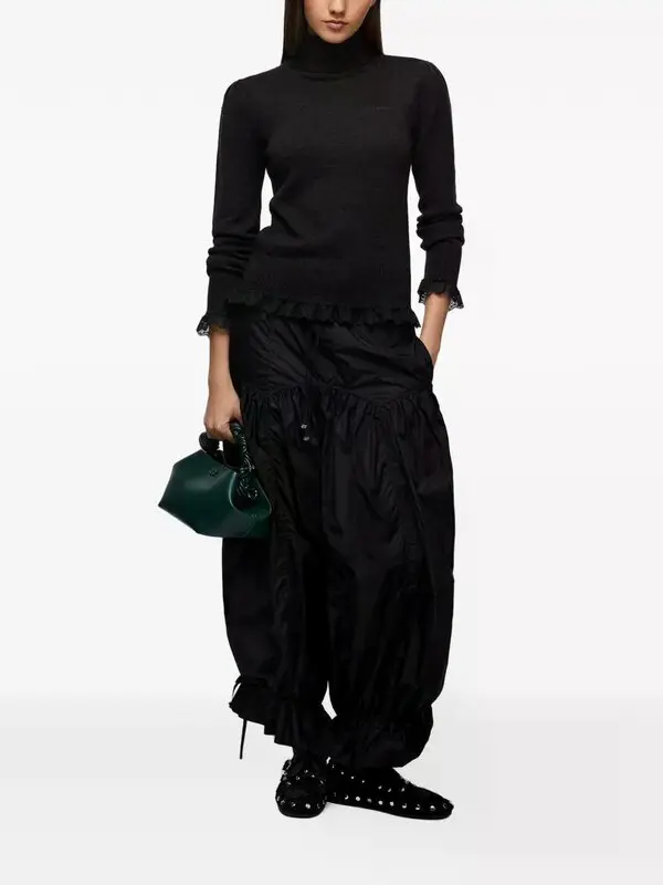 GANNI Turtleneck Sweater In Lace Merino