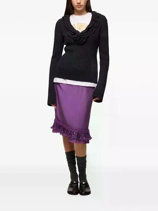 GANNI Top In Ribbed Merino