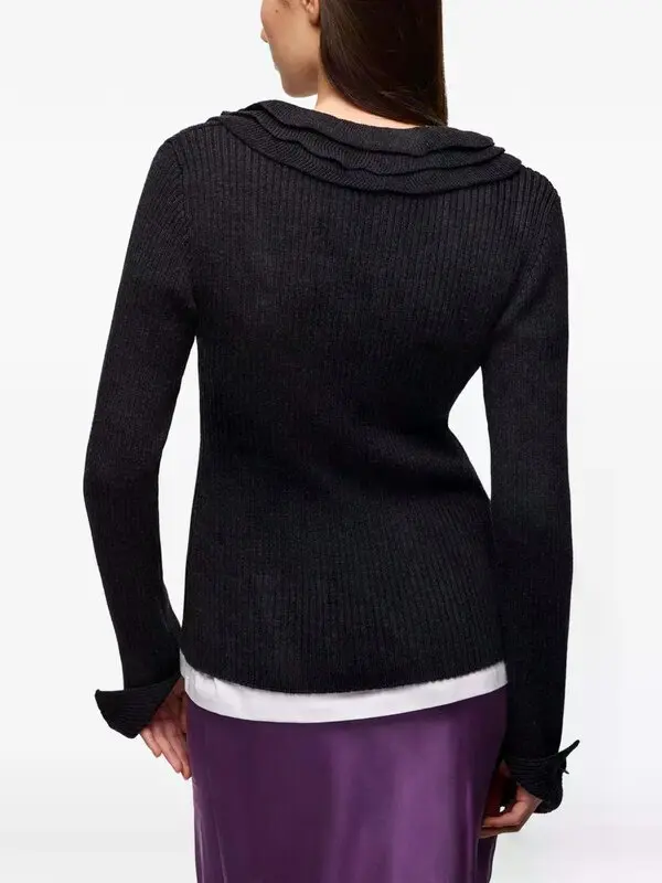 GANNI Top In Ribbed Merino