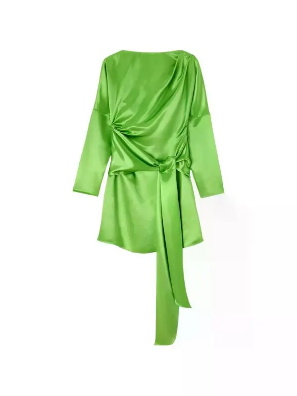 GANNI Draped Satin Dress