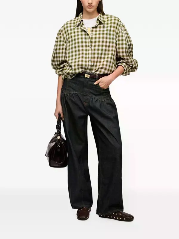 GANNI Shirt In Light Check Flannel
