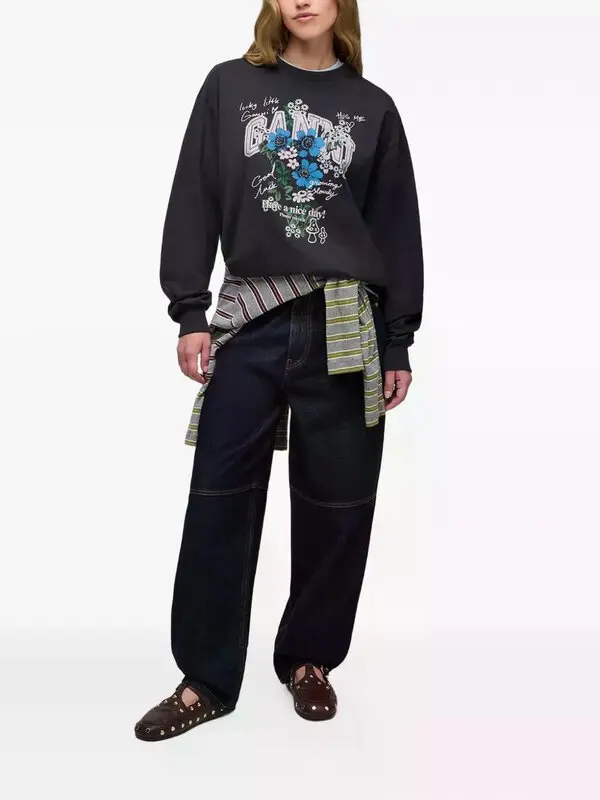 GANNI Floral Long Sleeve T-shirt