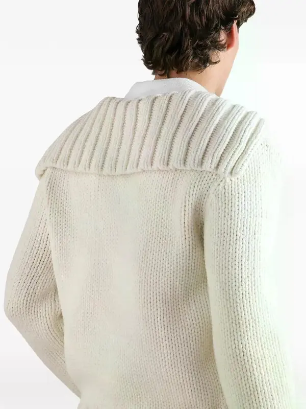 Dolce & Gabbana Smooth-knit Pullover With Logo - Neutrals
