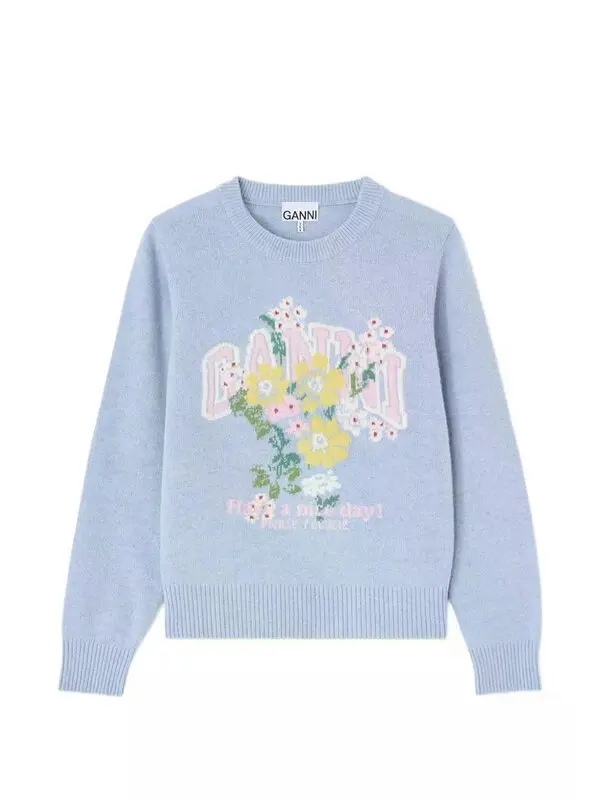 GANNI Jumper With Flowers