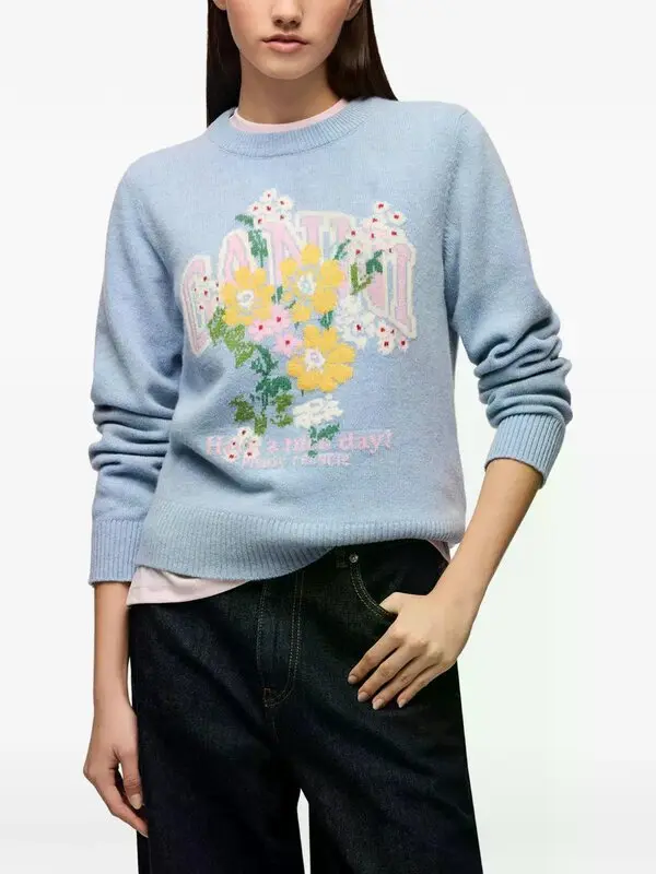 GANNI Jumper With Flowers