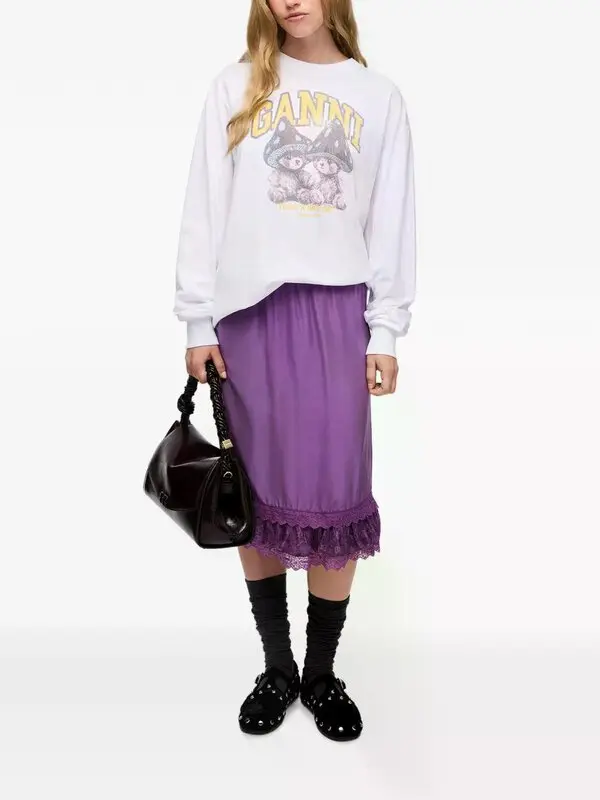 GANNI Long-sleeve T-shirt With Mushroom Teddy
