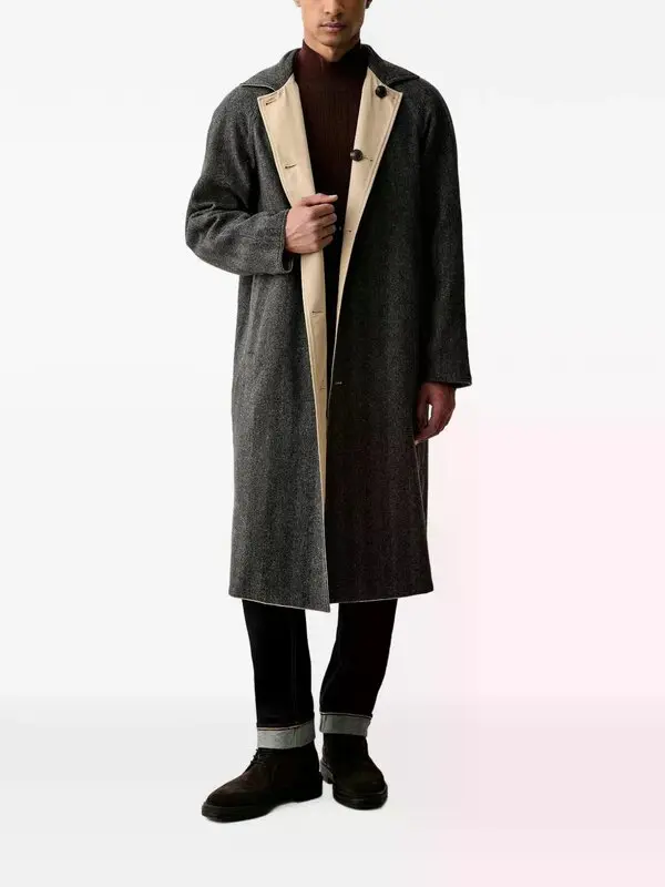 TRUSSARDI Reversible Herringbone-pattern Coat