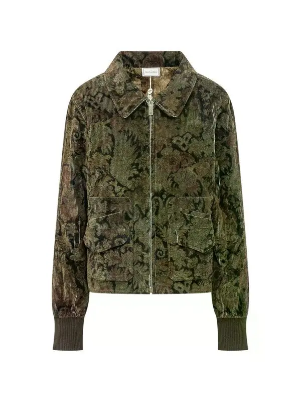 PIERRE-LOUIS MASCIA Gridox Floral-print Corduroy Jacket