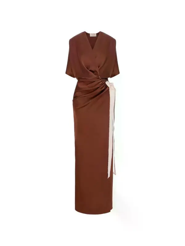 V:PM ATELIER Samantha Draped Knot Maxi Dress