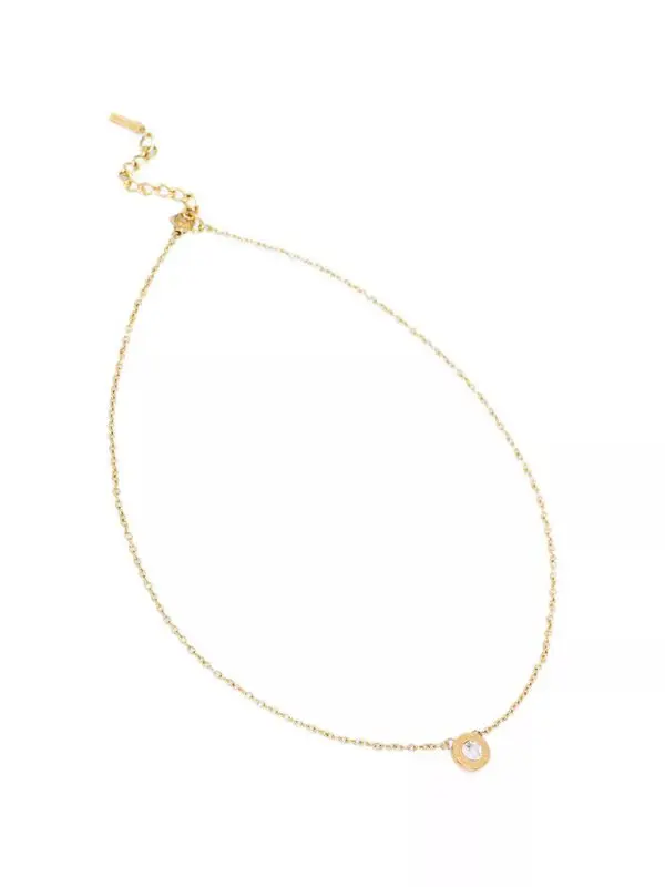 TRUSSARDI Crystal-embellished Logo-engraved Necklace - Gold