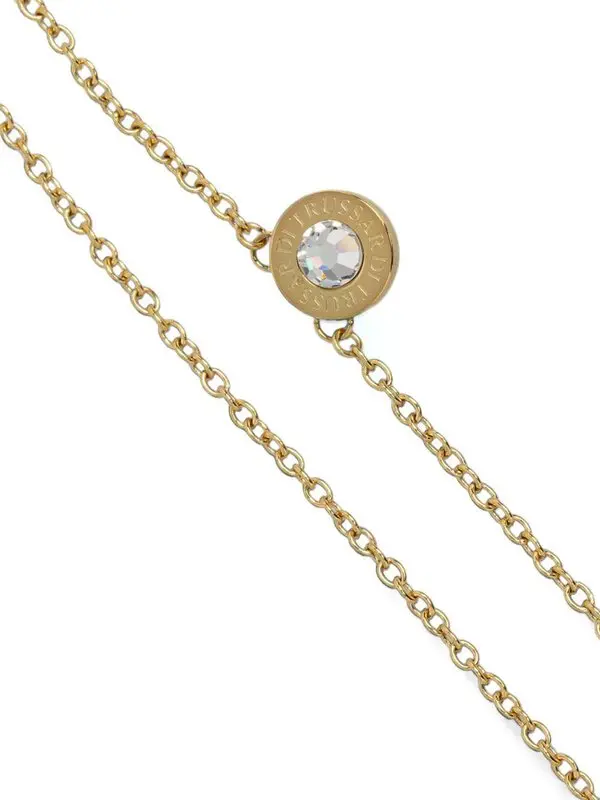 TRUSSARDI Crystal-embellished Logo-engraved Necklace - Gold