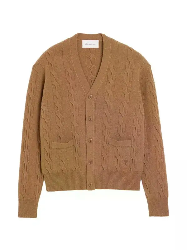 AMI Paris Cable Wool Cardigan