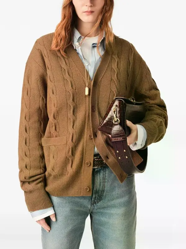 AMI Paris Cable Wool Cardigan