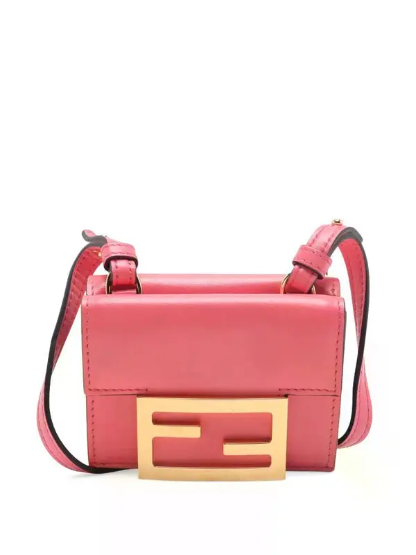Fendi 2010-2026 Micro Leather Ff Wallet On Strap Crossbody Bag