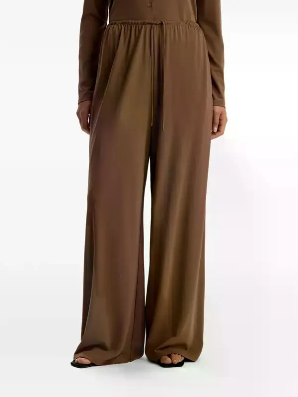 12 STOREEZ Crepe Drawstring-waist Palazzo Pants