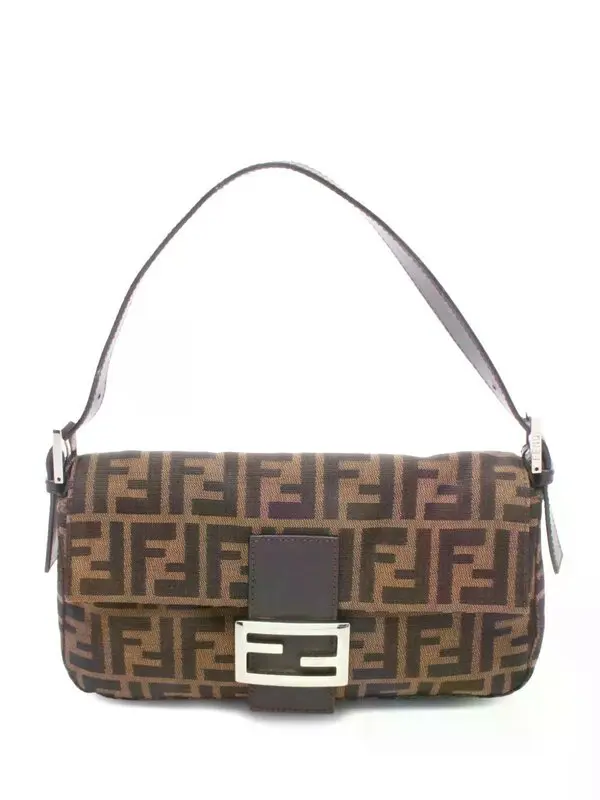 Fendi 2000-2010 Zucca Canvas Baguette Shoulder Bag