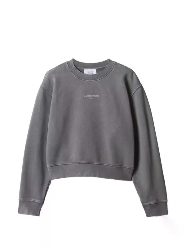 Maison Kitsuné Faded-effect Cropped Sweatshirt