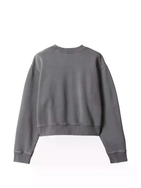 Maison Kitsuné Faded-effect Cropped Sweatshirt
