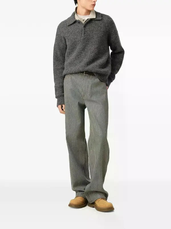 AMI Paris Wool And Alpaca Polo With Embroidery