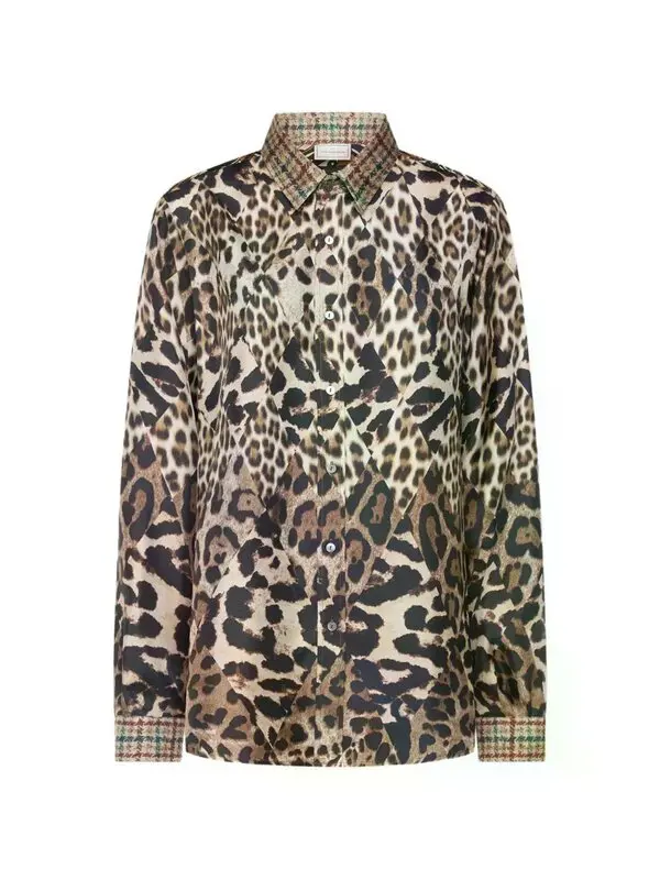 PIERRE-LOUIS MASCIA Leopard-print Silk Shirt