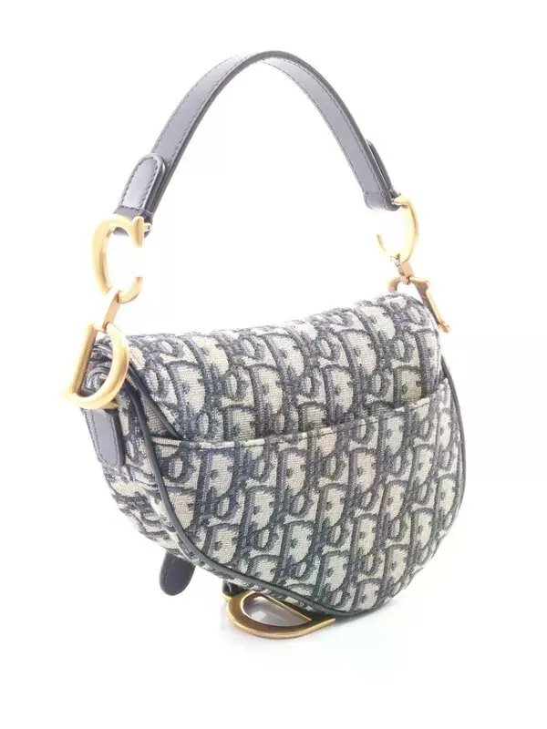 Dior 2010-2026 Mini Oblique Canvas Saddle Bag Satchel