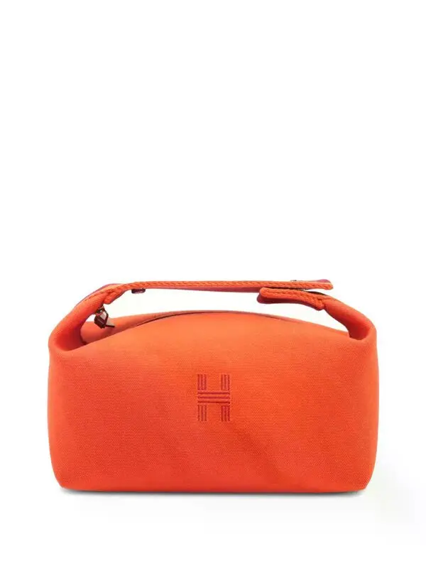 Hermès 2010-2026 Small Toile Bride A Brac Case Vanity Bag - Orange