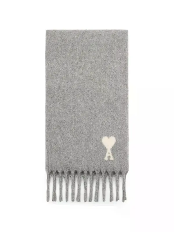 AMI Paris Alpaca Scarf With De Coeur